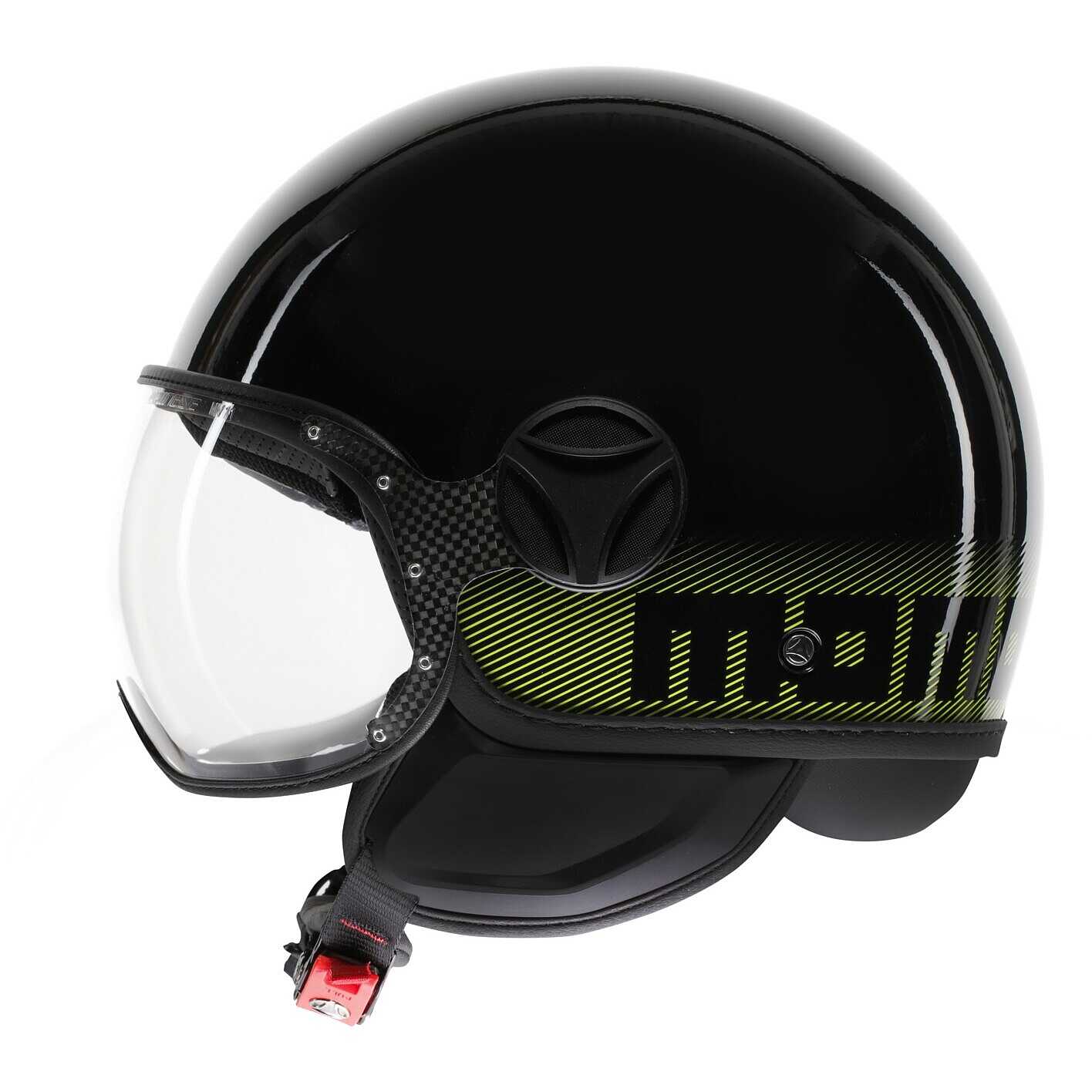 Momo Design FGTR CLASSIC Stripes Jet Motorcycle Helmet Matt Black ...