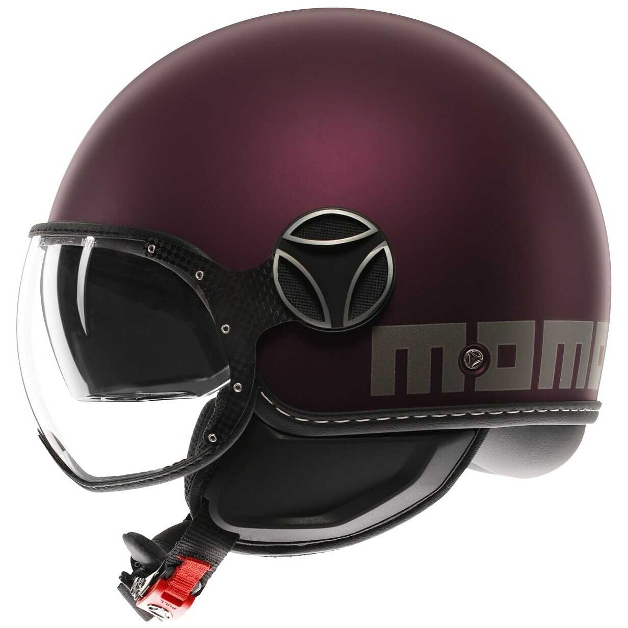 Momo Design FGTR EVO Mono Jet Motorcycle Helmet Amarena Silver For Sale ...