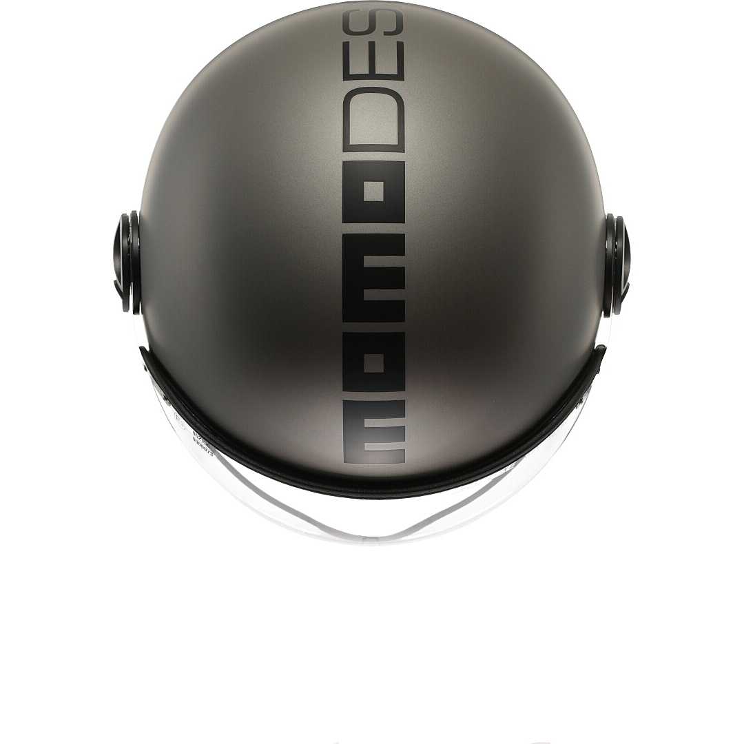 Momo Design FGTR EVO Mono Titanium Matt Black Motorcycle Jet Helmet For ...