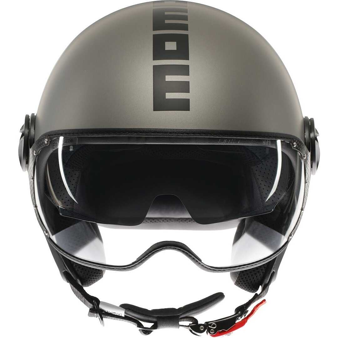 Momo Design FGTR EVO Mono Titanium Matt Black Motorcycle Jet Helmet For ...