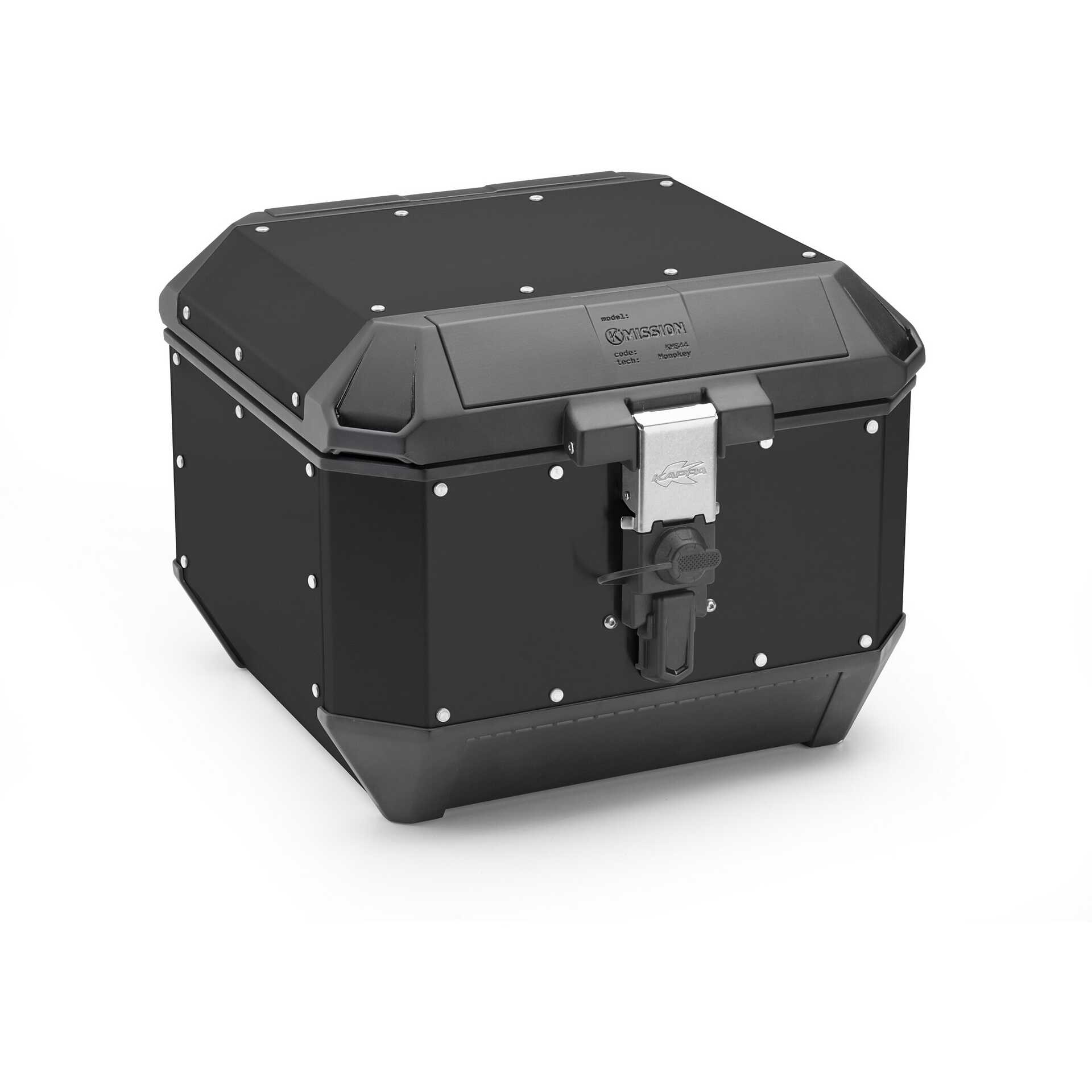 Monokey Top Case Moto Kappa KMS44A K'MISSION Black Aluminum - 44 Liters ...