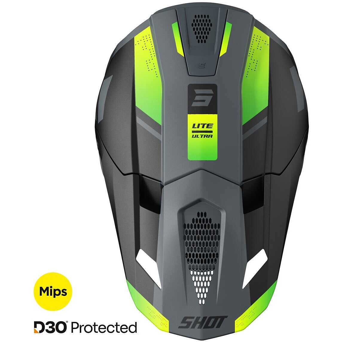 Motocross Enduro Helmet Shot LITE ULTRA Fluorescent Yellow Matt Black ...