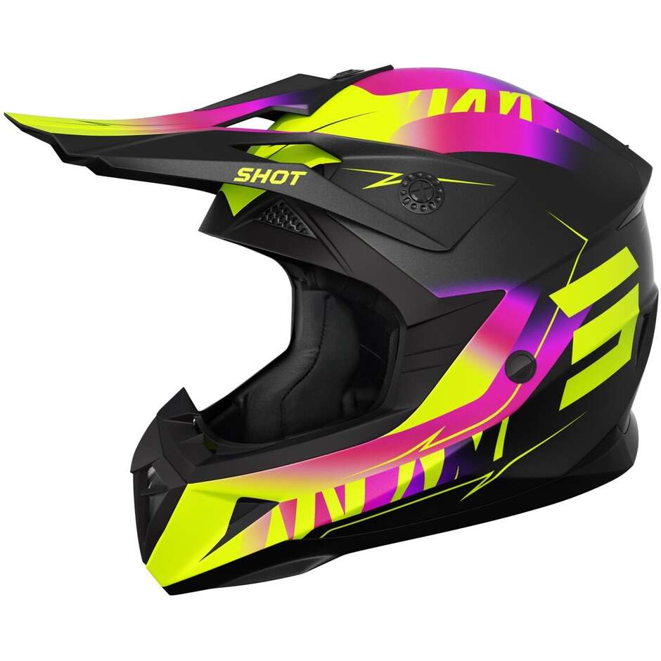 Motocross Enduro Helmet Shot PULSE X-TREM Pink Yellow Fluorescent Matt ...