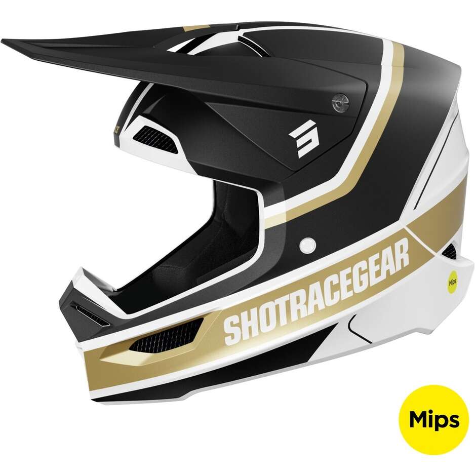 Motocross Enduro Helmet Shot RACE MYTHIC Gold Black Matt For Sale ...