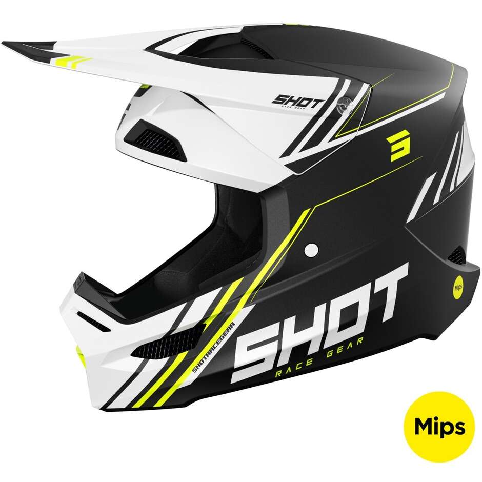 Motocross Enduro Helmet Shot RACE SPRINT Fluorescent Yellow Matt Black ...