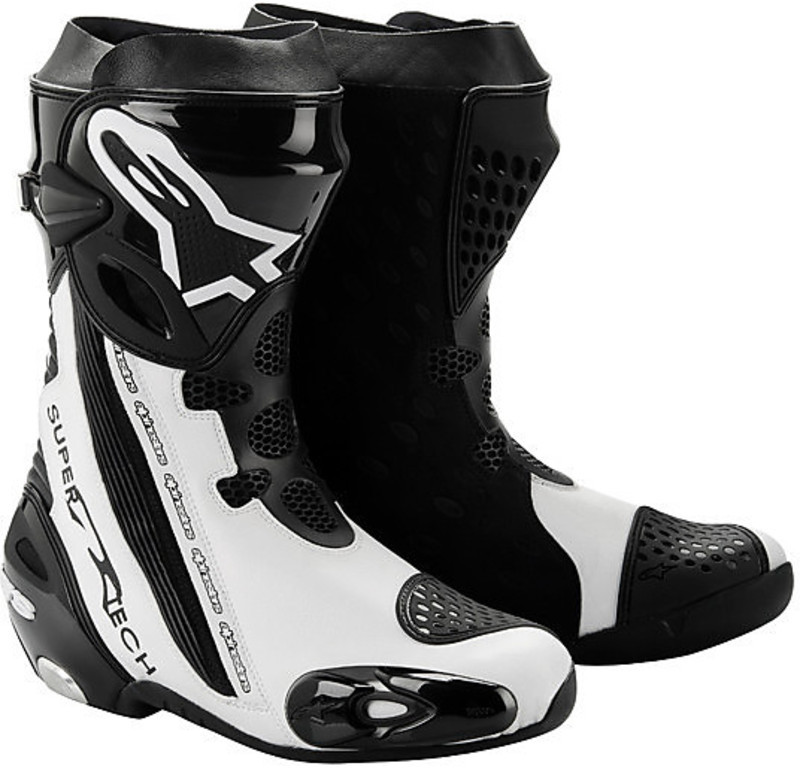 Motorcycle Boots Racing Alpinestar SUPERTECH R Boot Black / White For ...