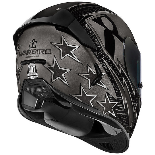 Motorcycle Helmet Integral Fiber Icon AIRFRAME PRO Warbird Black For ...
