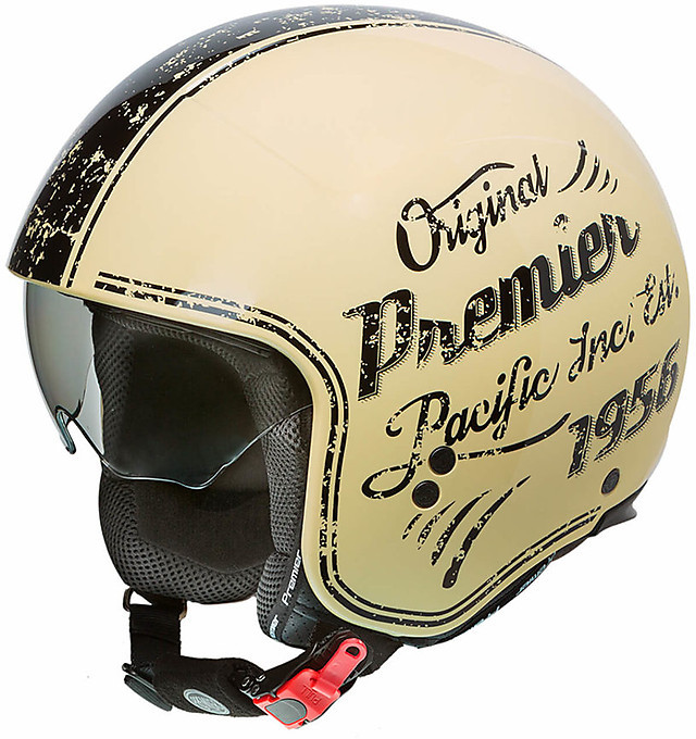 Motorcycle Helmet Jet Custom Premier ROCKER OR 20 Beige Black For Sale ...