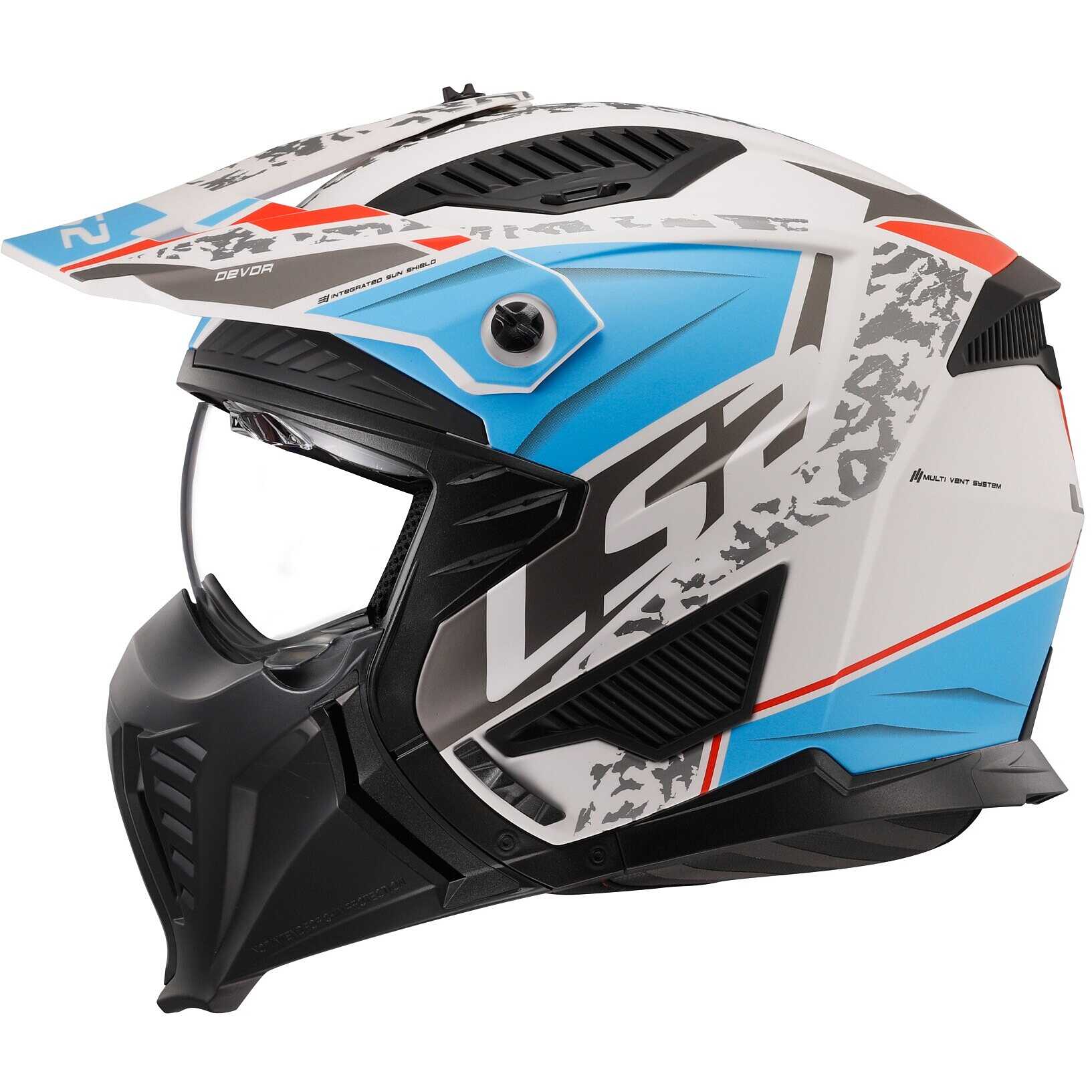 Motorcycle Helmet Jet Ls2 OF606 DRIFTER DEVOR White Blue Opaque For ...