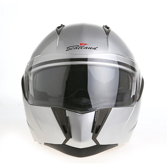 Motorcycle Helmet Modular Force Scotland 02 Double Visor Silver For ...