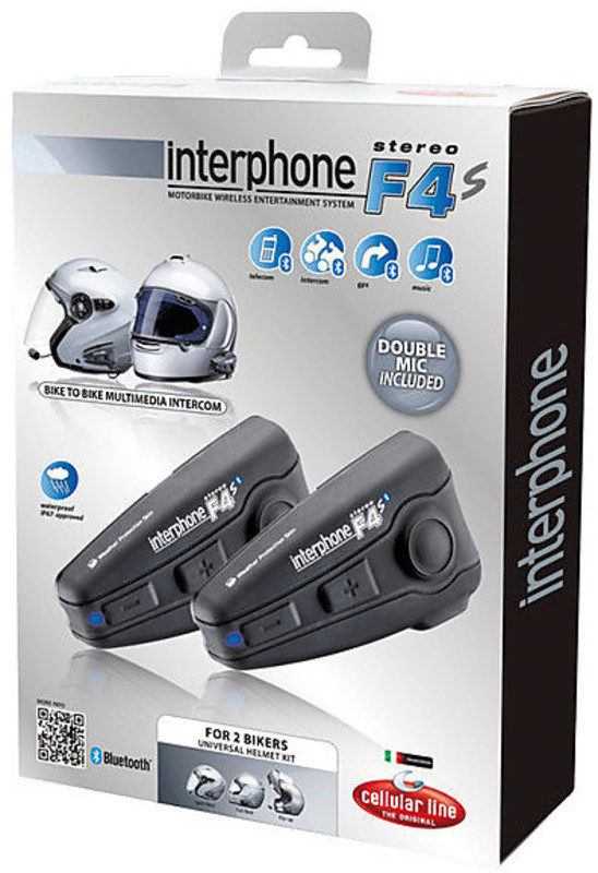 Motorcycle Intercom Bluetooth Universal Cellular Line F4S Kit Pair Up to 500 Meters For Sale ...