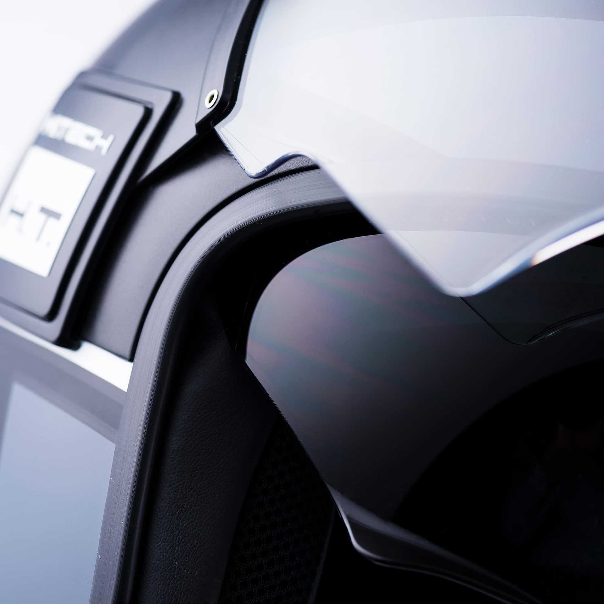 Motorcycle Jet Helmet in Blauer Fiber POD Stripes Matt Black Titan For ...