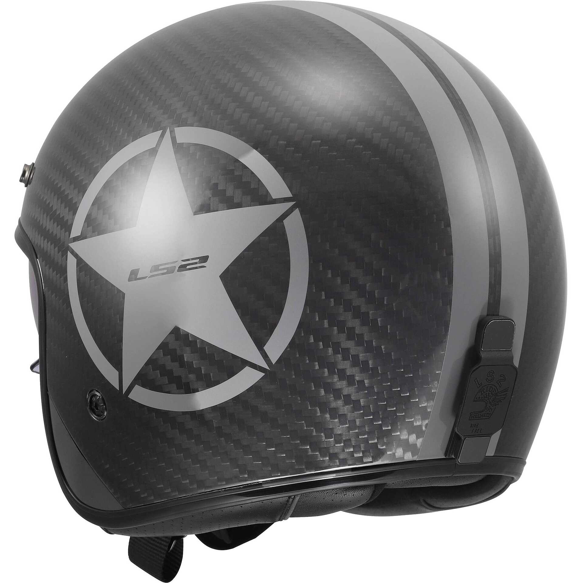Motorcycle Jet Helmet LS2 OF601 BOB II C STAR Grey For Sale Online ...