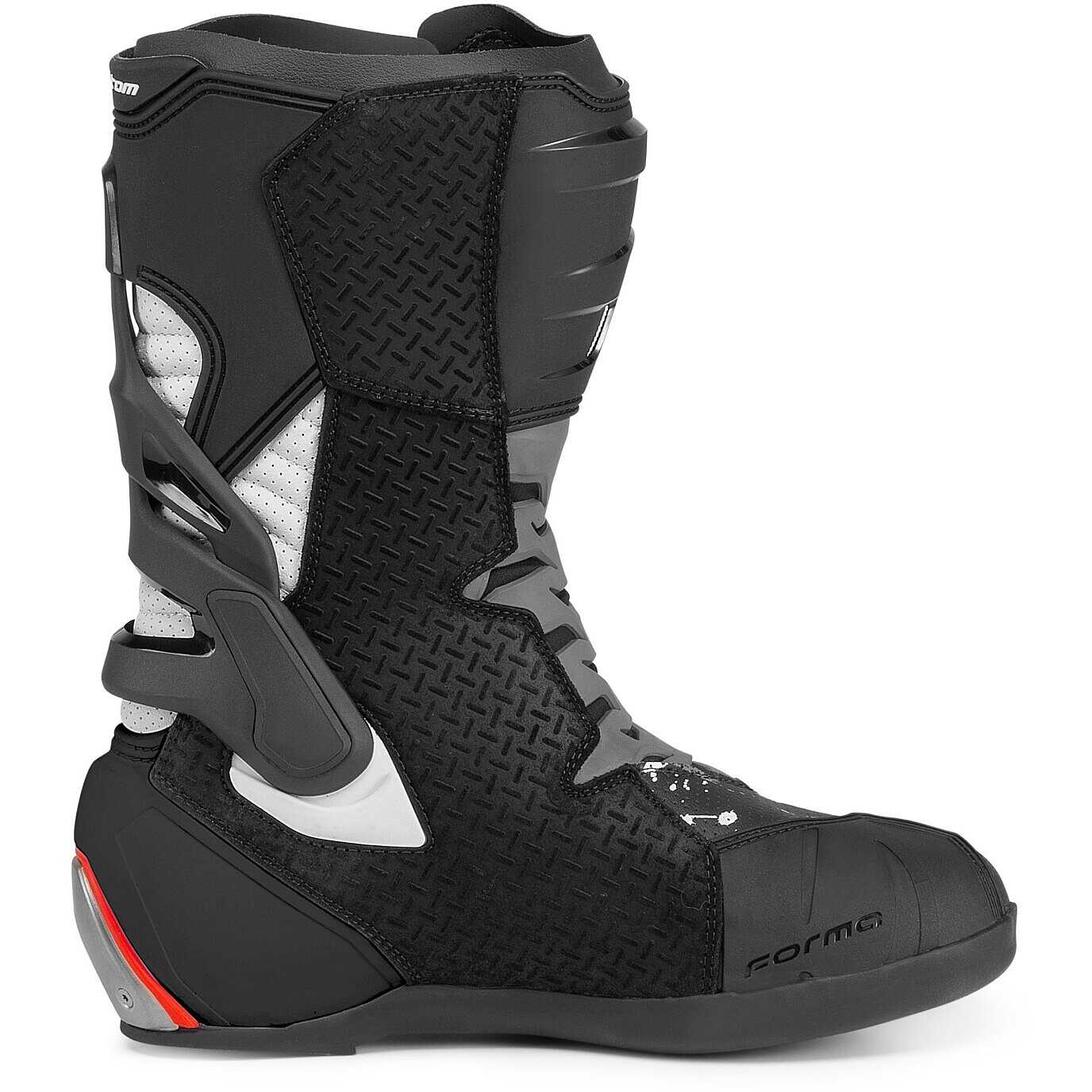 Motorcycle Racing Boots Perforated Form PHANTOM FLOW Black White For Sale Online - Outletmoto.eu