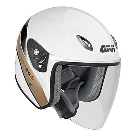 Motorrad Helm Jet Model Givi 20.5 Fiber-J Weiß / Gold Online-Verkauf ...