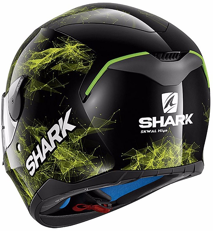 Motorrad-Helm mit integriertem LED-Shark Skwal HIYA Schwarz-Grün Online ...