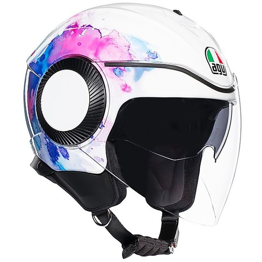 Motorradhelm Jet AGV ORBYT Multi MAYFAIR Weiß Lila Online-Verkauf ...