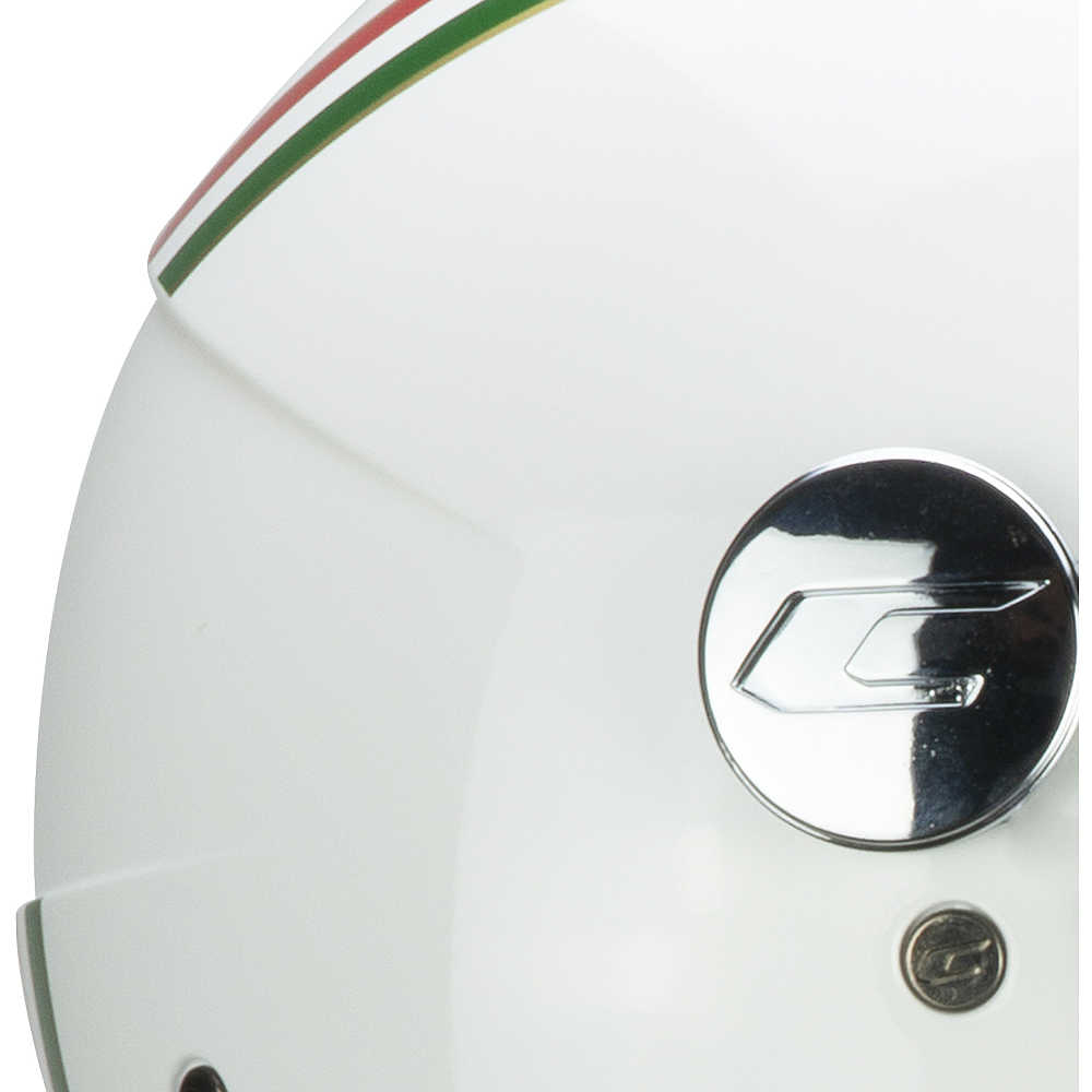 Motorradhelm Jet CGM GLOBO Italien Weiß Grün Rot Geformtes Visier ...
