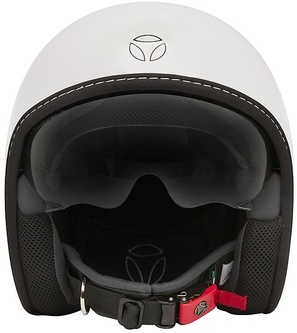 Motorradhelm Jet Custom Momo Design EAGLE PURE Mono Elfenbein glänzend ...