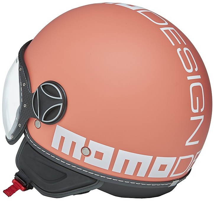 Motorradhelm Jet Momo Design FGTR Fighter CLASSIC Coral Mattweiß ...