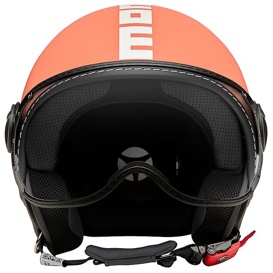 Motorradhelm Jet Momo Design FGTR Fighter CLASSIC Coral Mattweiß ...