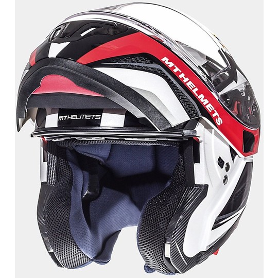 MT Helme Modular Helm ATOM SV Asphalt Schwarz Weiß Rot Online-Verkauf ...