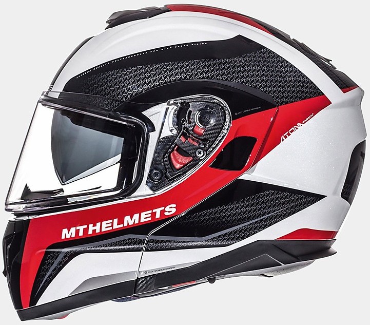 MT Helme Modular Helm ATOM SV Asphalt Schwarz Weiß Rot Online-Verkauf ...