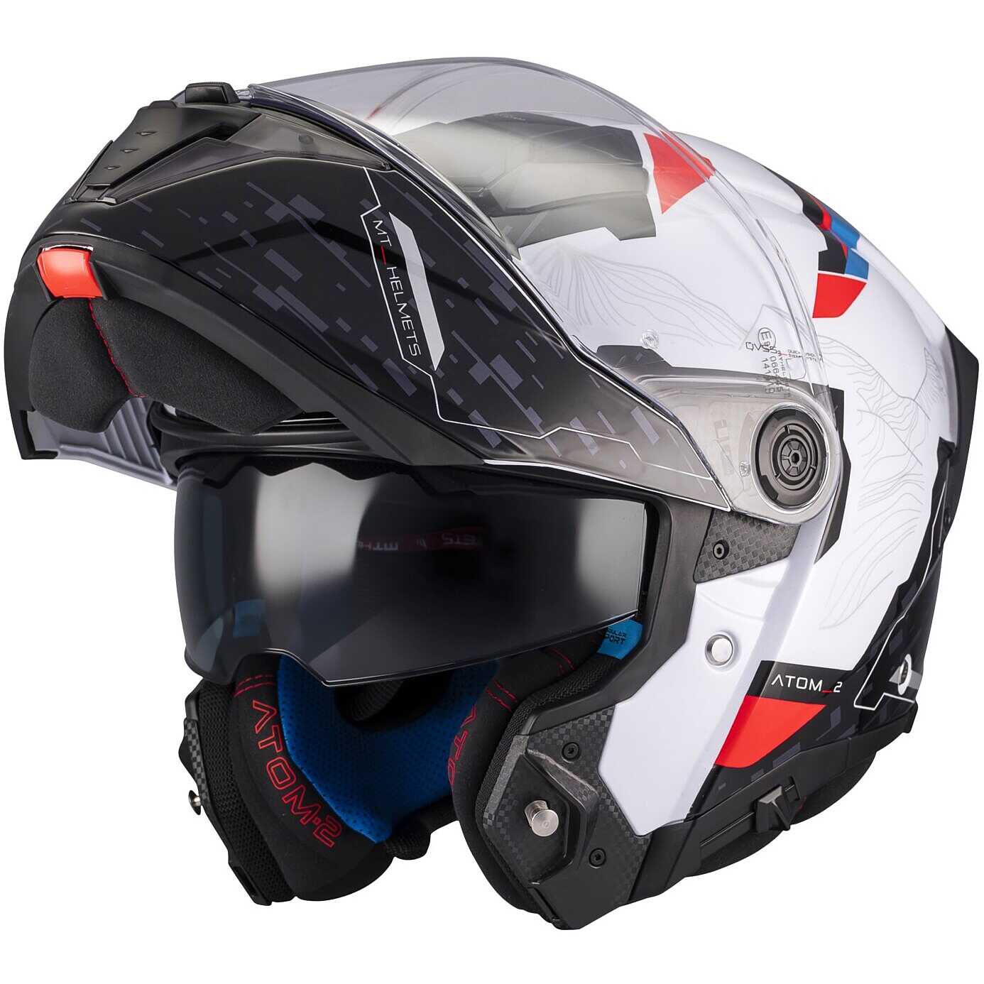 Mt Helmets ATOM 2 SV HIGHLANDS A7 Modular Motorcycle Helmet P/J White ...