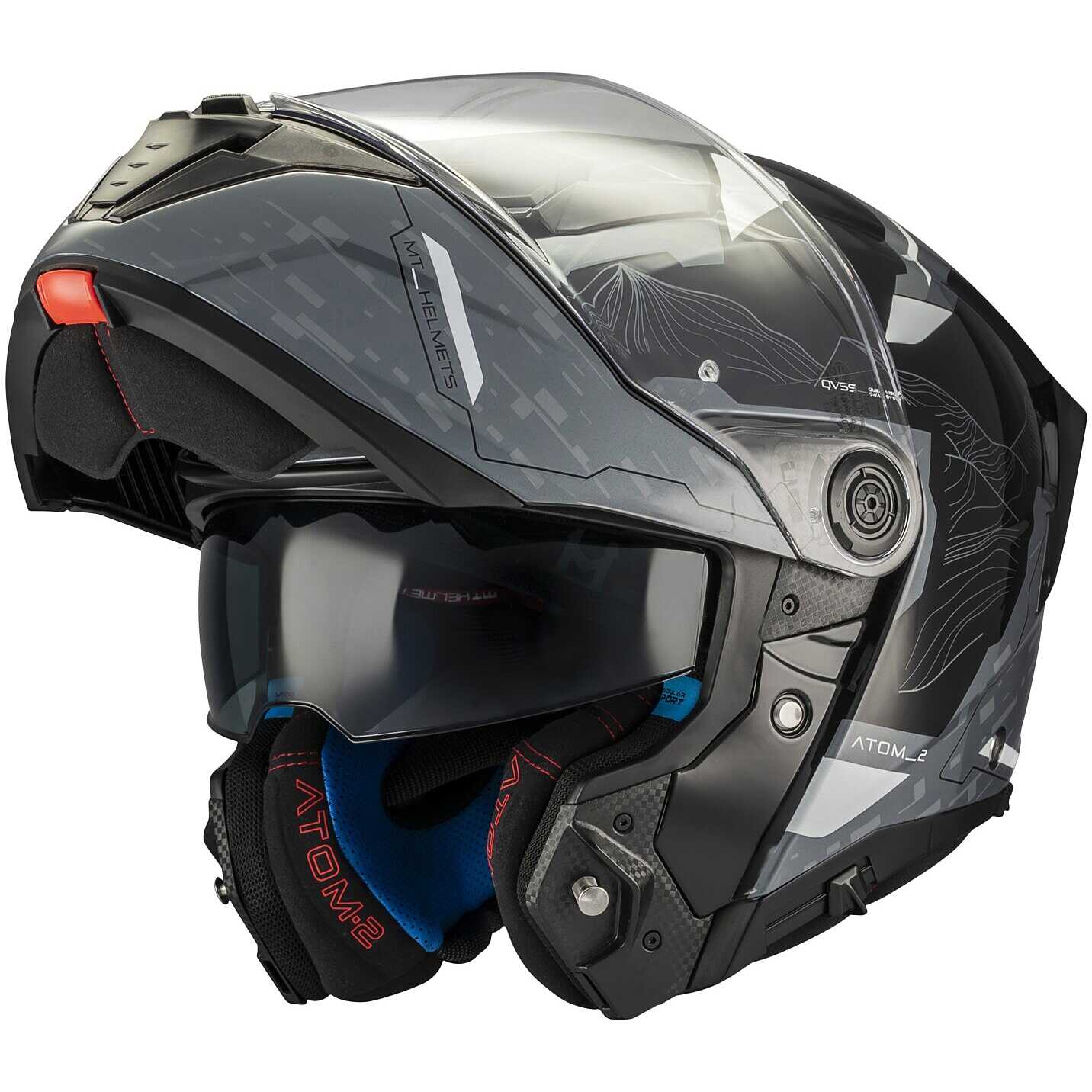 Mt Helmets ATOM 2 SV HIGHLANDS C2 Modular Motorcycle Helmet P/J Grey Gloss Black For Sale Online ...