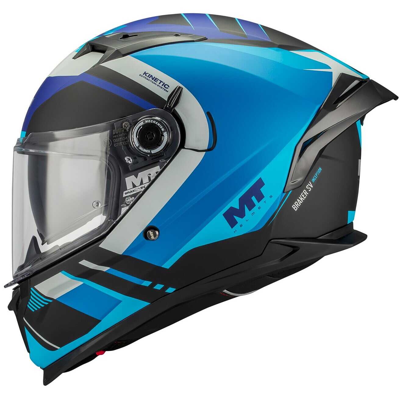 Mt Helmets BRAKER SV INCEPTION B7 Full Face Motorcycle Helmet, Blue ...