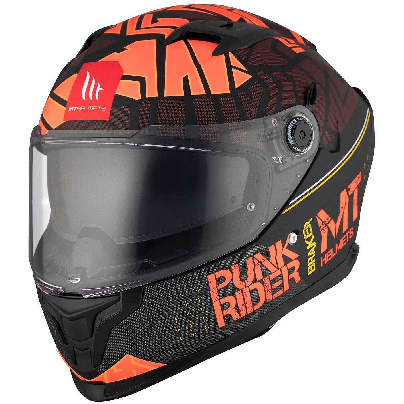 Mt Helmets BRAKER SV PUNK RIDER B5 Matt Full Face Motorcycle Helmet For ...