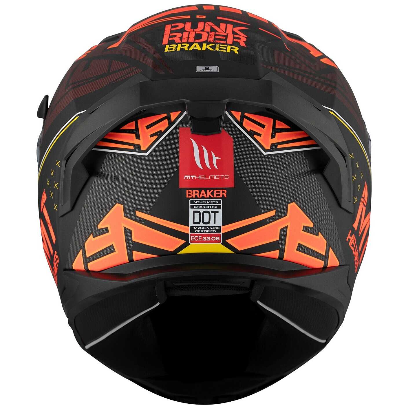 Mt Helmets BRAKER SV PUNK RIDER B5 Matt Full Face Motorcycle Helmet For ...