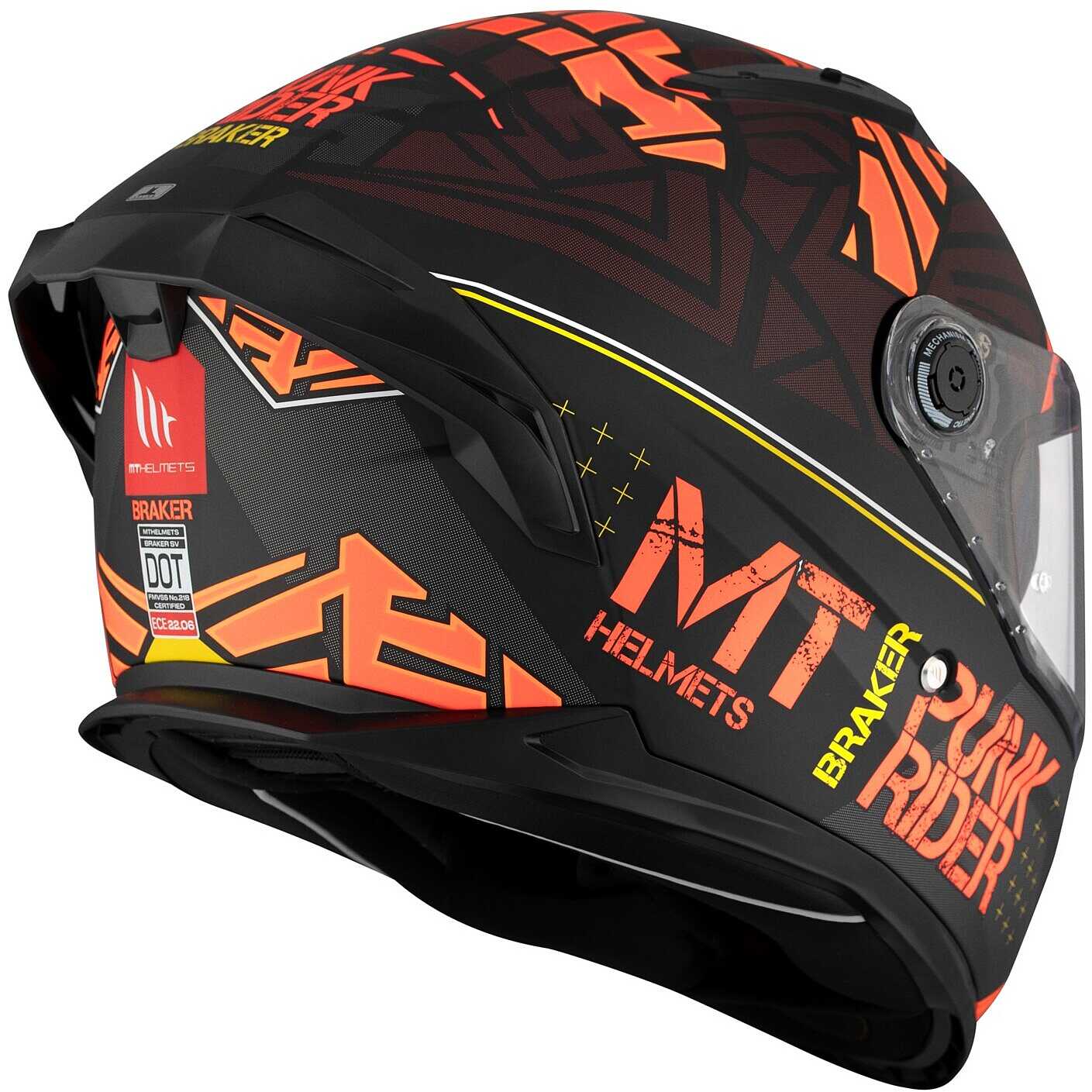 Mt Helmets BRAKER SV PUNK RIDER B5 Matt Full Face Motorcycle Helmet For ...
