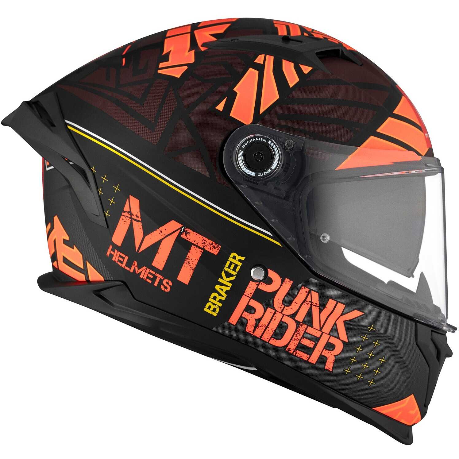 Mt Helmets BRAKER SV PUNK RIDER B5 Matt Full Face Motorcycle Helmet For ...