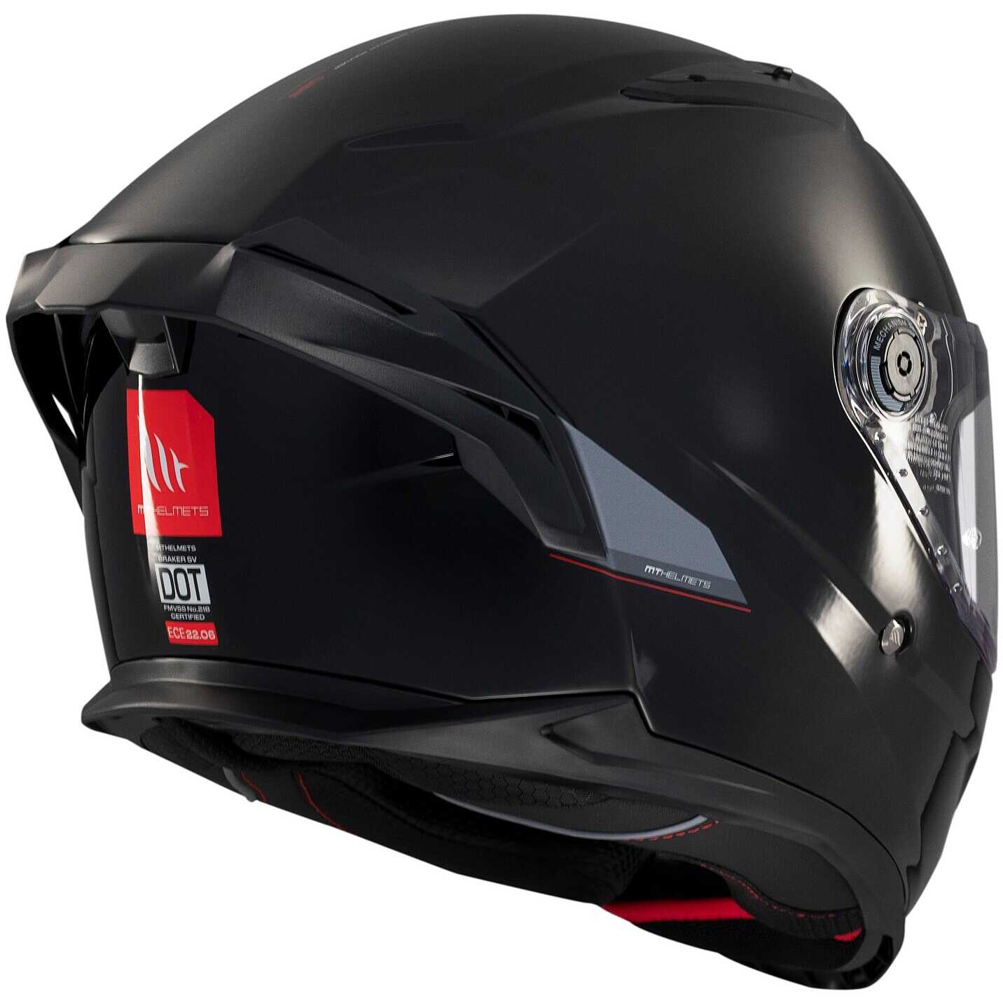 Mt Helmets BRAKER SV SOLID A1 Full Face Motorcycle Helmet Gloss Black ...