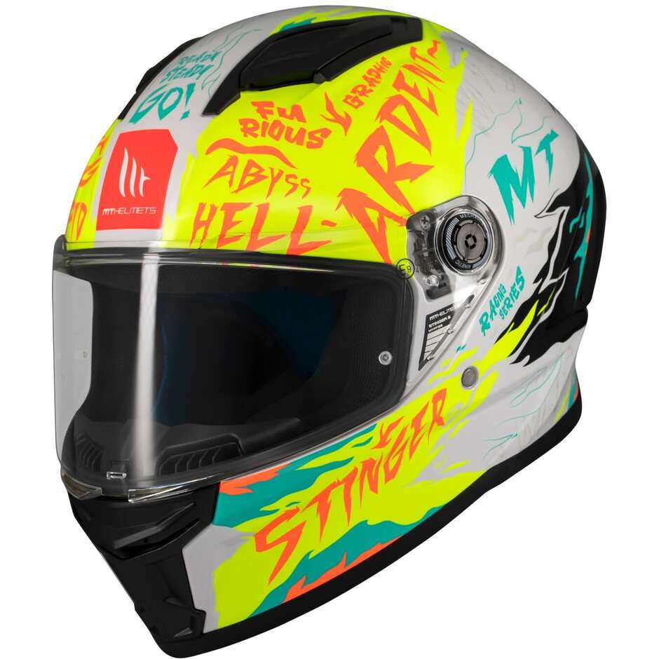 Mt Helmets STINGER 2 ARDENT A3 Glänzender Integralhelm für Motorradfahrer Online-Verkauf ...