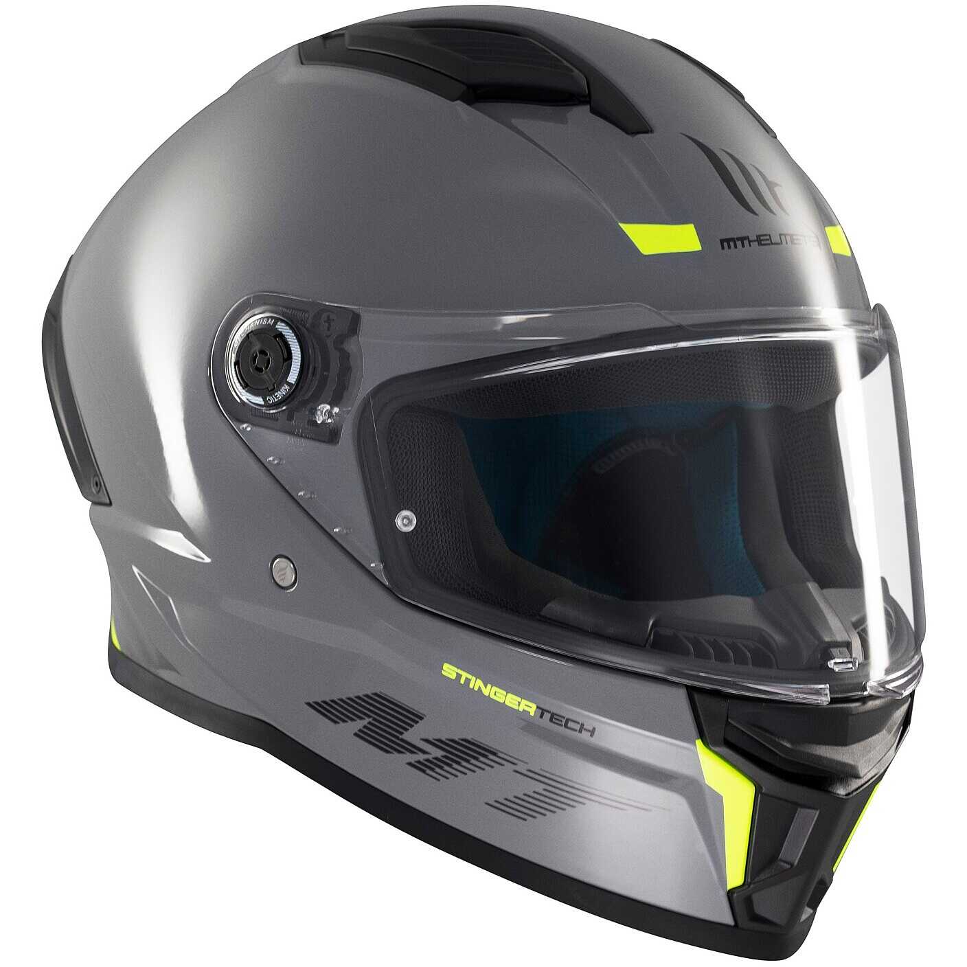 Mt Helmets STINGER 2 SOLID A12 Full Face Motorcycle Helmet Gloss Grey ...