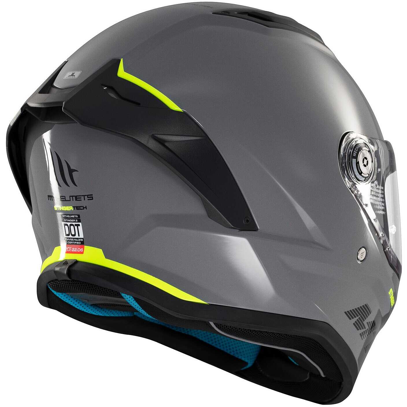 Mt Helmets STINGER 2 SOLID A12 Full Face Motorcycle Helmet Gloss Grey ...