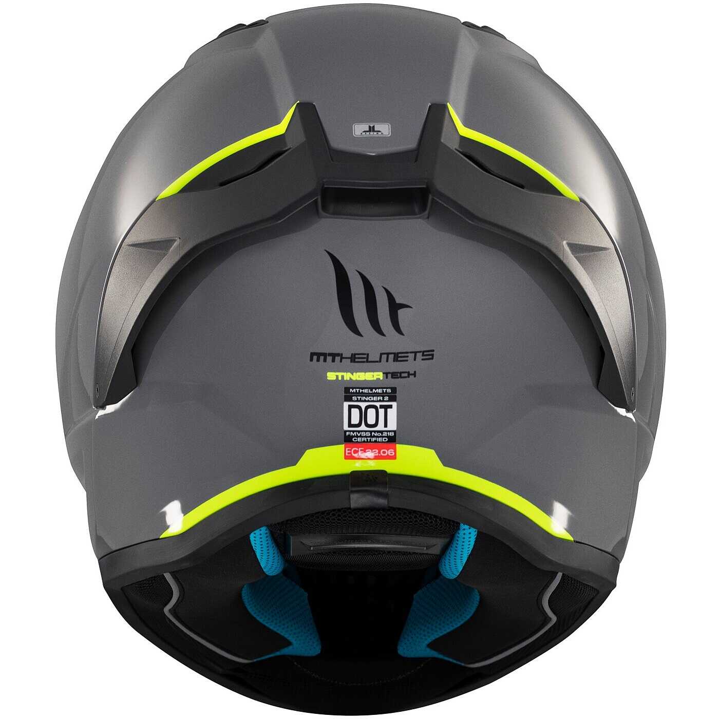 Mt Helmets STINGER 2 SOLID A12 Full Face Motorcycle Helmet Gloss Grey ...