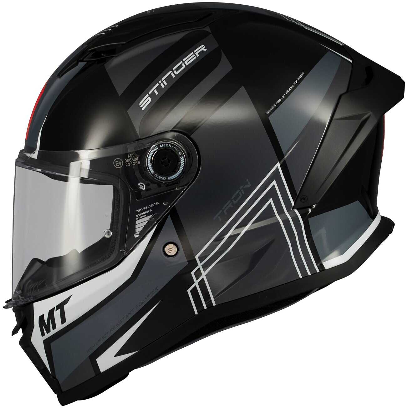 Mt Helmets STINGER 2 TRON B12 Full Face Motorcycle Helmet Glossy For ...