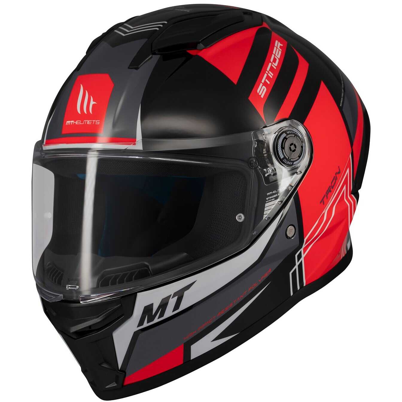 Mt Helmets STINGER 2 TRON B15 Full Face Motorcycle Helmet Glossy For ...