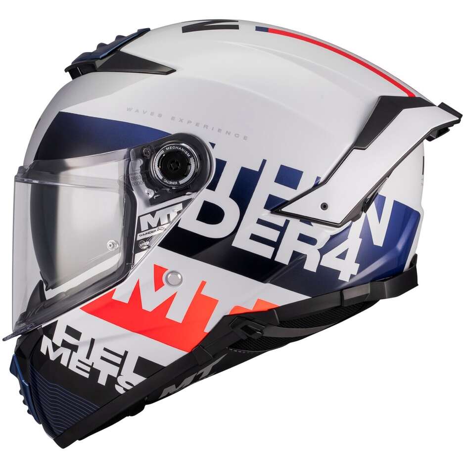 Mt Helmets THUNDER 4 SV WAVES A17 Full Face Motorcycle Helmet Gloss ...