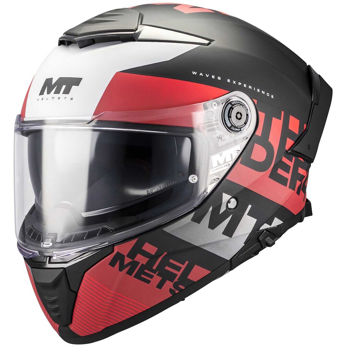 Mt Helmets THUNDER 4 SV WAVES B5 Full Face Motorcycle Helmet Red Black ...