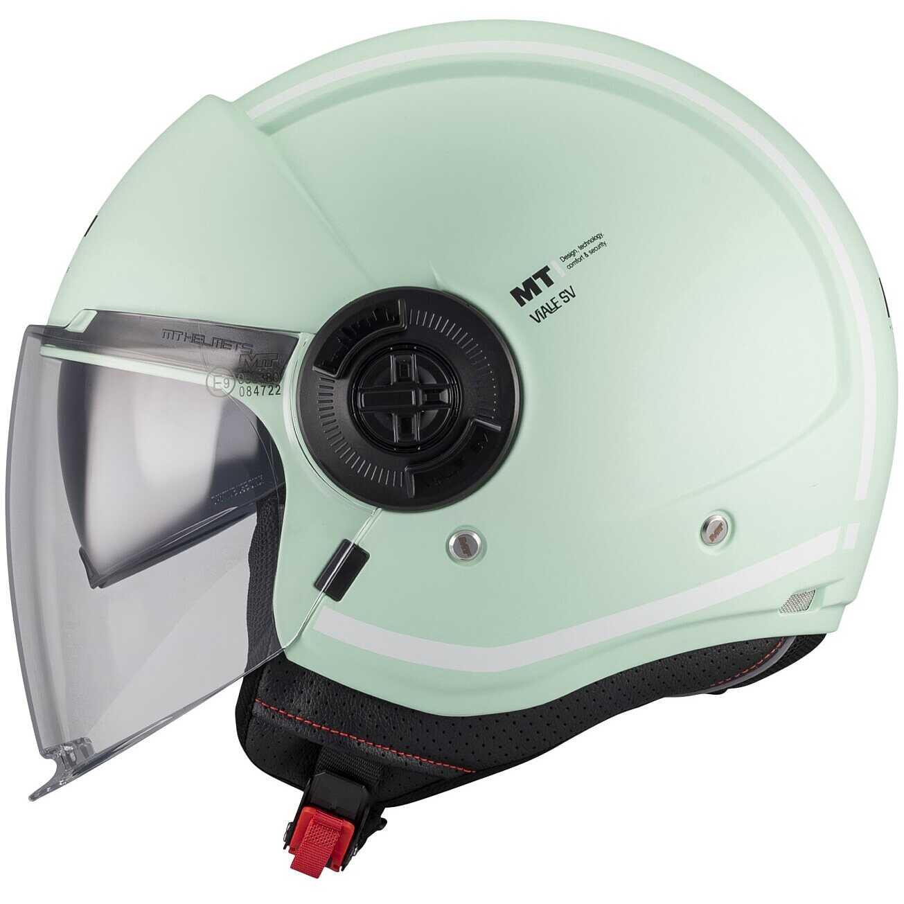 Mt Helmets VIALE SV S TASTY C6 Jet Motorcycle Helmet, Matte Green For ...
