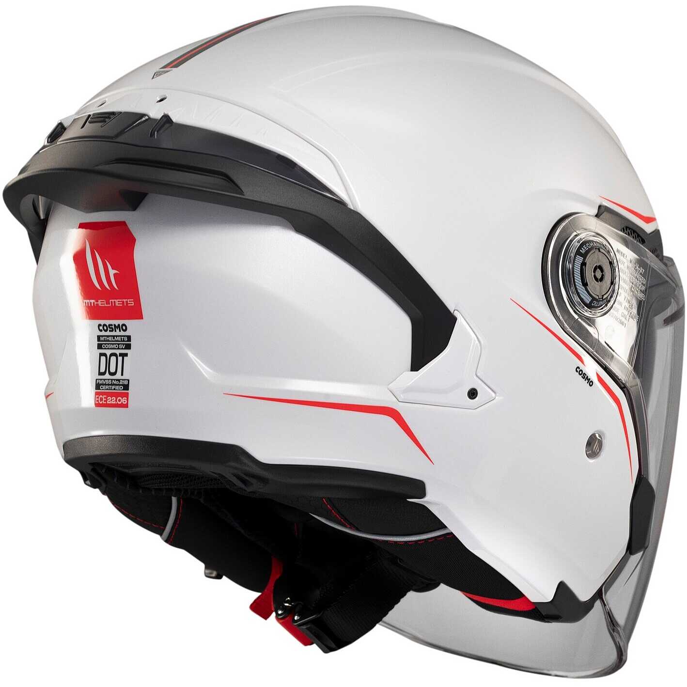 MT Helmetss COSMO SV SOLID A0 Jet Motorcycle Helmet Gloss White For ...