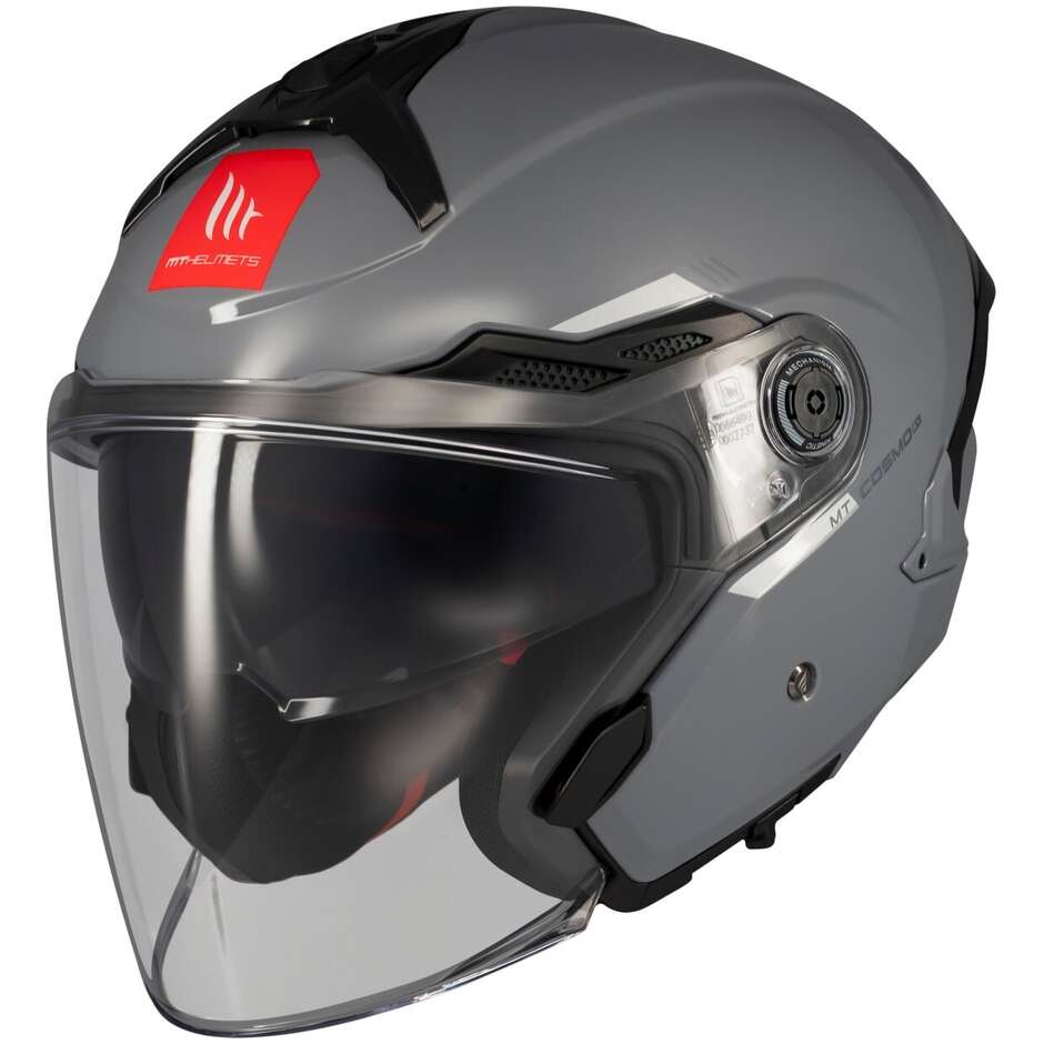 MT Helmetss COSMO SV SOLID A2 Glossy Gray Motorcycle Jet Helmet For ...