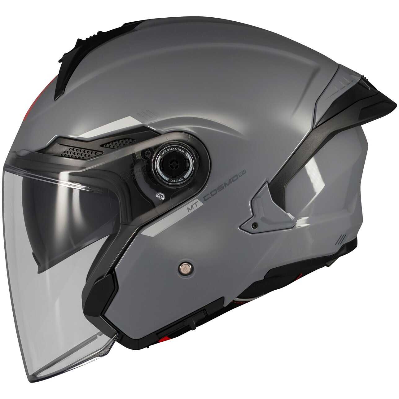 MT Helmetss COSMO SV SOLID A2 Glossy Gray Motorcycle Jet Helmet For ...
