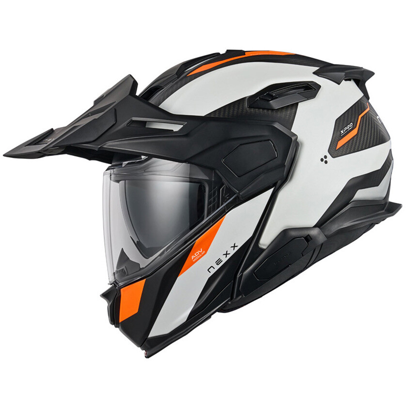 Nexx X.Lifecountry Terra White Orange Modular Motorcycle Helmet For ...