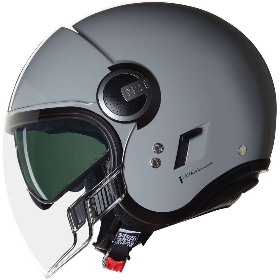 Nolan N21 VISOR 06 CLASSIC 303 Glänzender grauer Motorrad-Jethelm ...