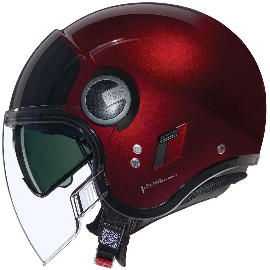 Nolan N21 VISOR 06 Jet Motorcycle Helmet SPECIAL PAINT 344 Red Black ...